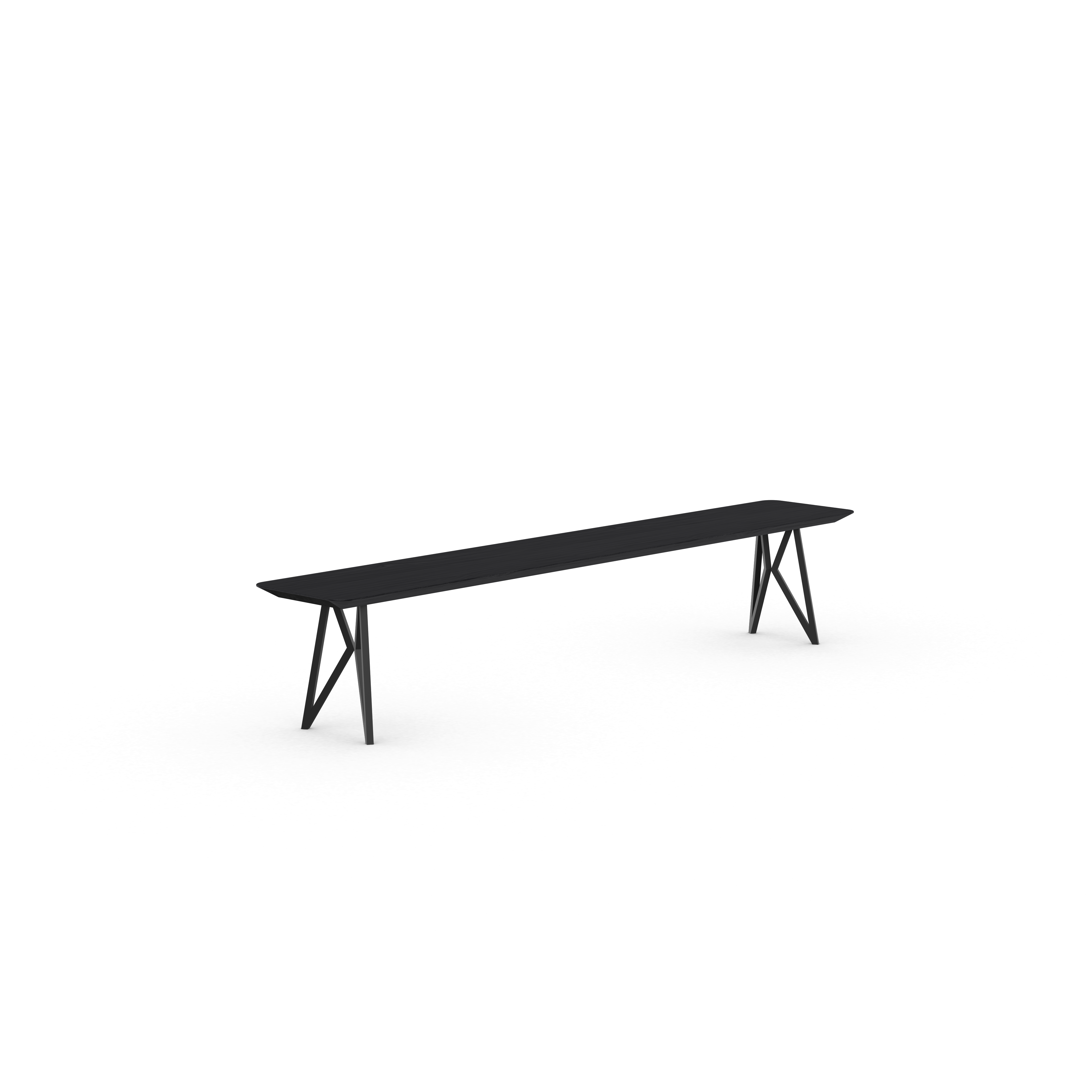 Rectangular Butterfly Bench Steel black powdercoating Chamfered round ...