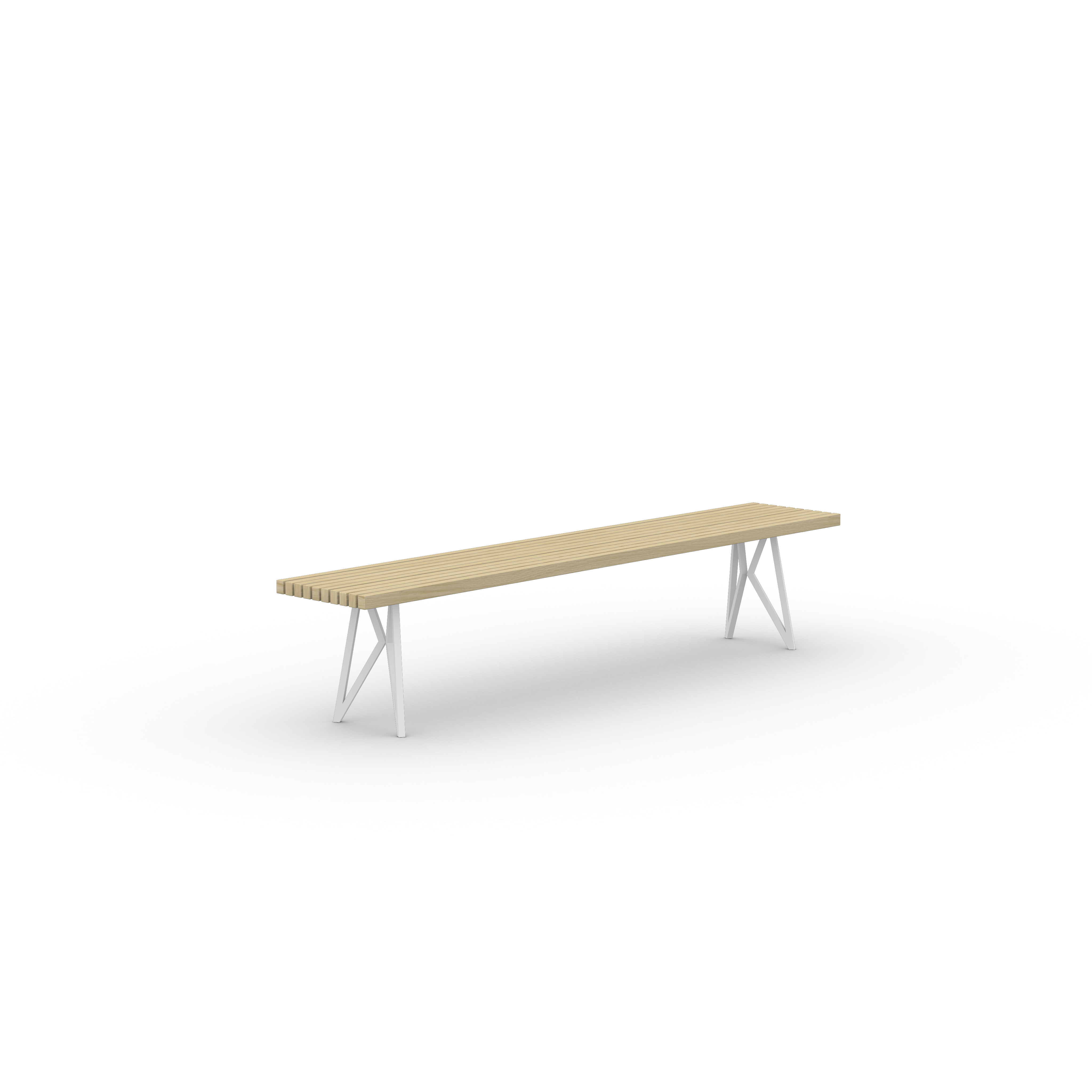 Rectangular outdoor Butterfly Outdoor Bench Steel white powdercoating ...