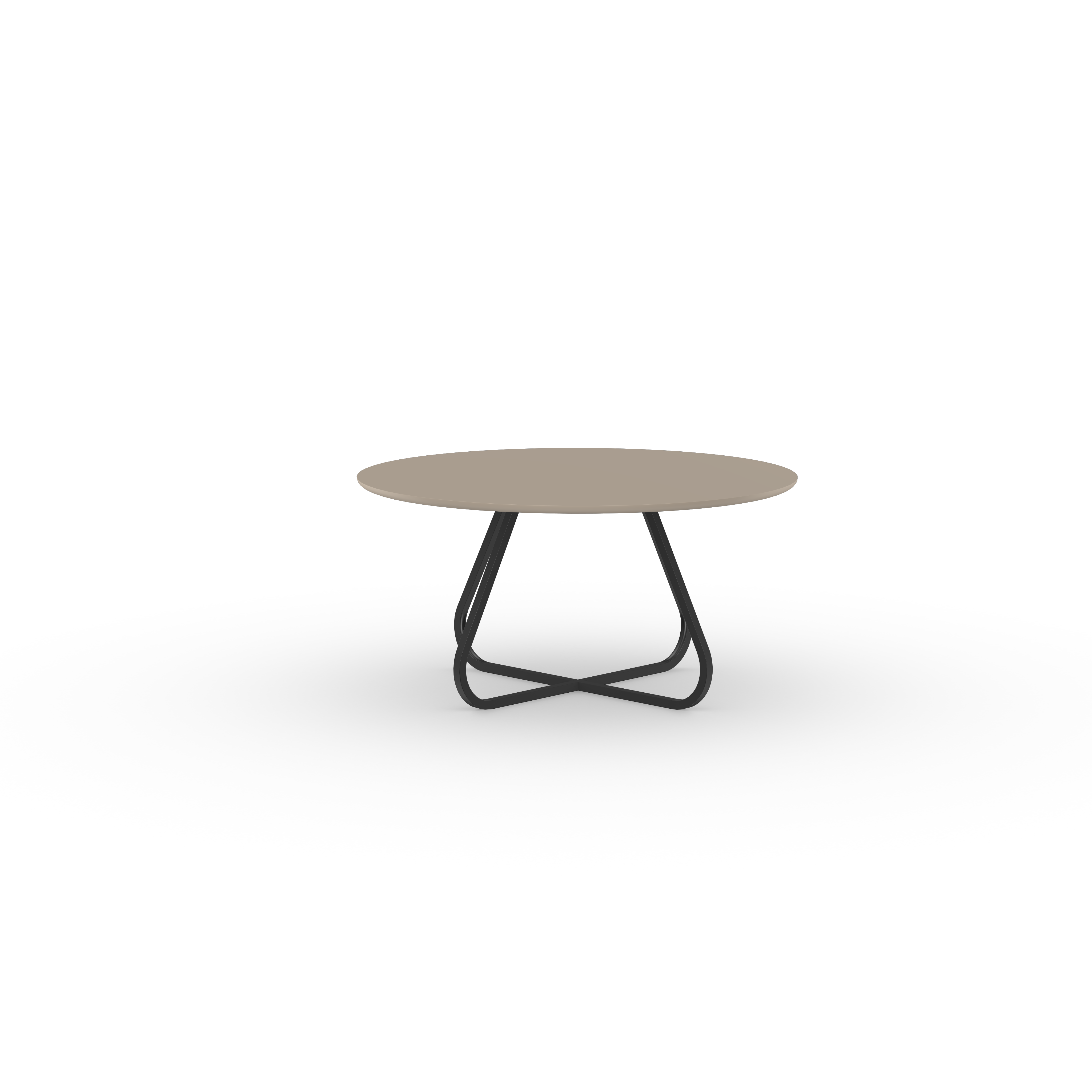 Curved Quadpod L Steel black powdercoating Round Radius HPL Fenix beige ...