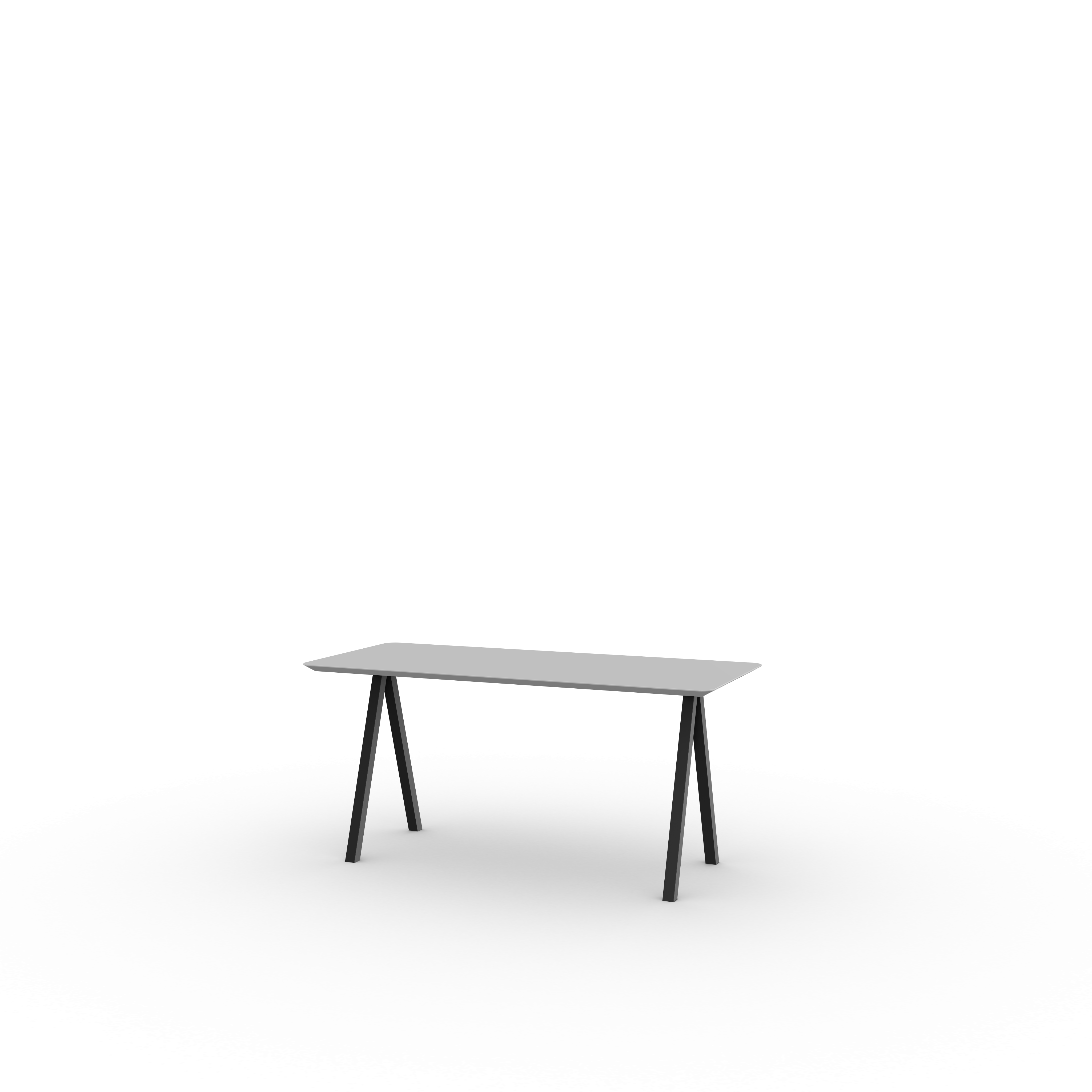 Slim X-type Home Desk Steel black powdercoating Rectangular Chamfered ...