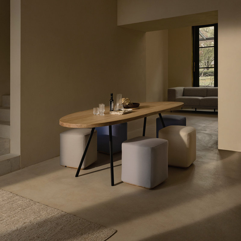 Slim Co Steel black powdercoating Blob Chamfered HPL Fenix beige ...